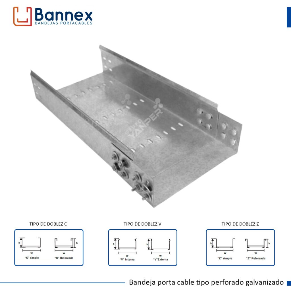 bandeja portacable metalico galvanizado - Grupo Yanper