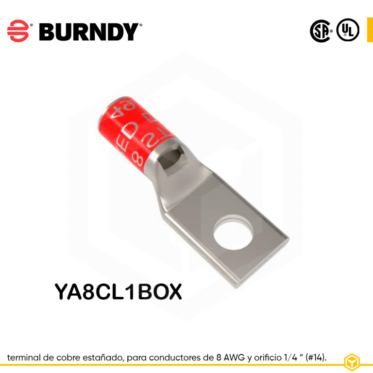 - Grupo Yanper BURNDY TERMINAL DE COBRE 8 AWG. 1/4" (#14). YA8CL1BOX.